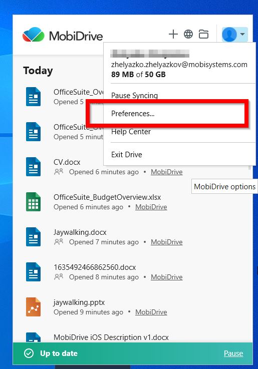 ¿Cómo cambiar el idioma de MobiDrive en Windows? – MobiSystems